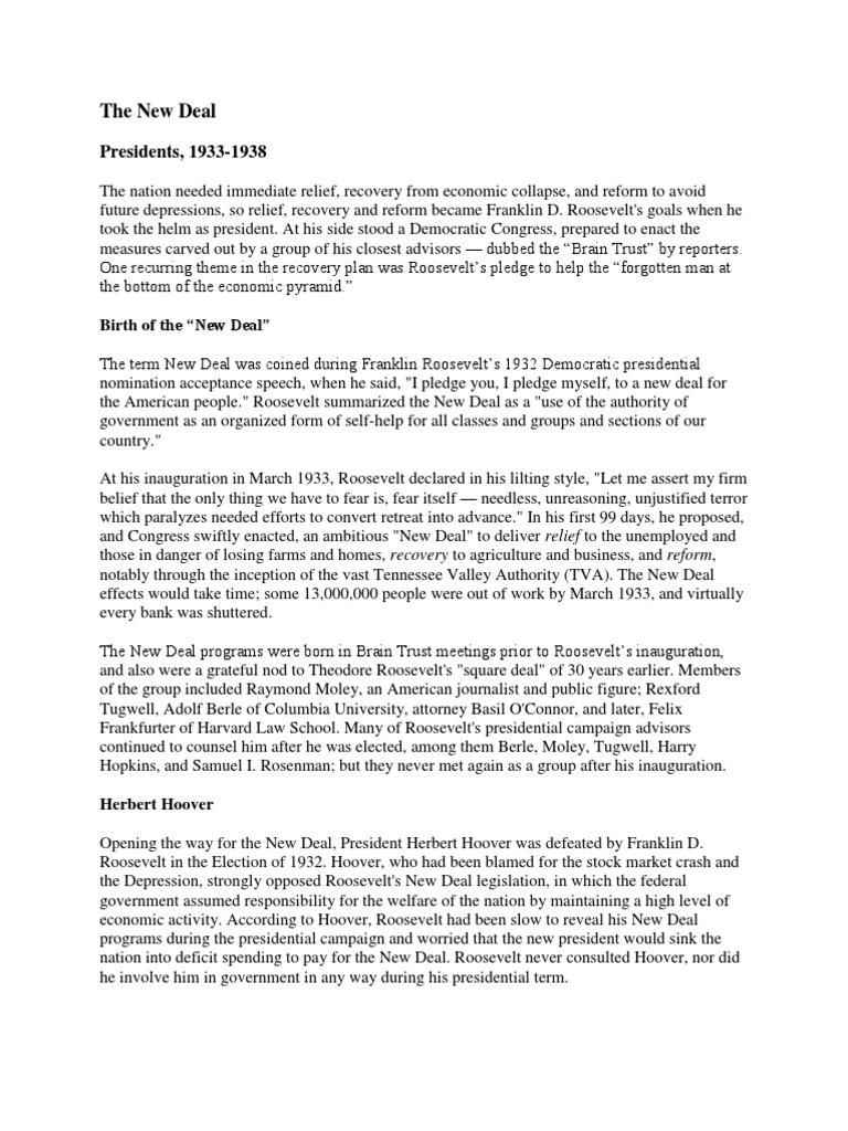 New Deal Overview: 1933-1938 | PDF | Social Science | Travel