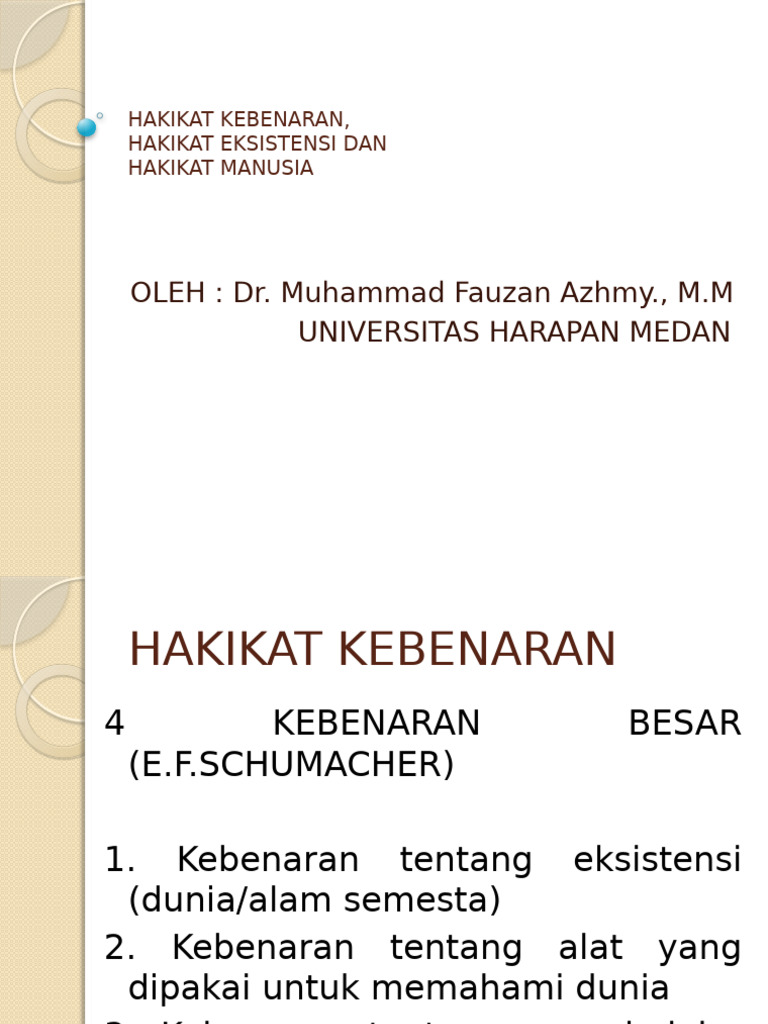 1 - Hakikat Kebenaran, Alam, Manusia | PDF