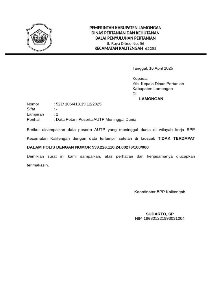 Format Surat Temuan BPK-BPP | PDF