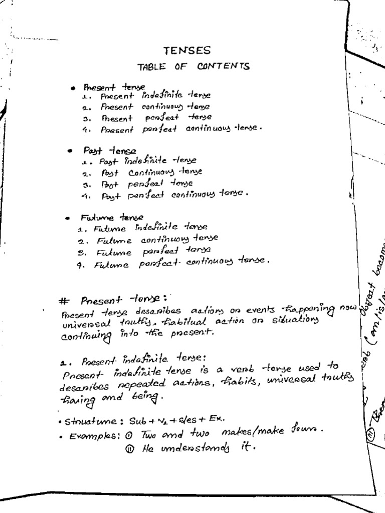 Assignment On Tenses | PDF