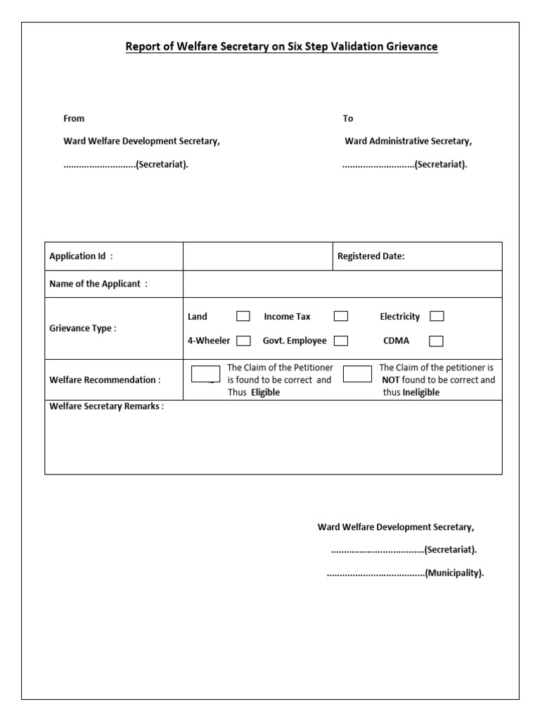 Six Step Welfare Andmin Forms | PDF | Government Finances | Government