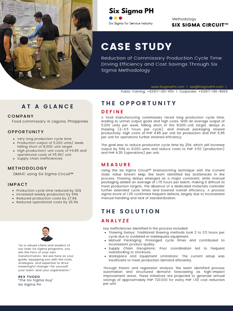Six Sigma Case Study: Boosting Production Efficiency | PDF | Six Sigma ...