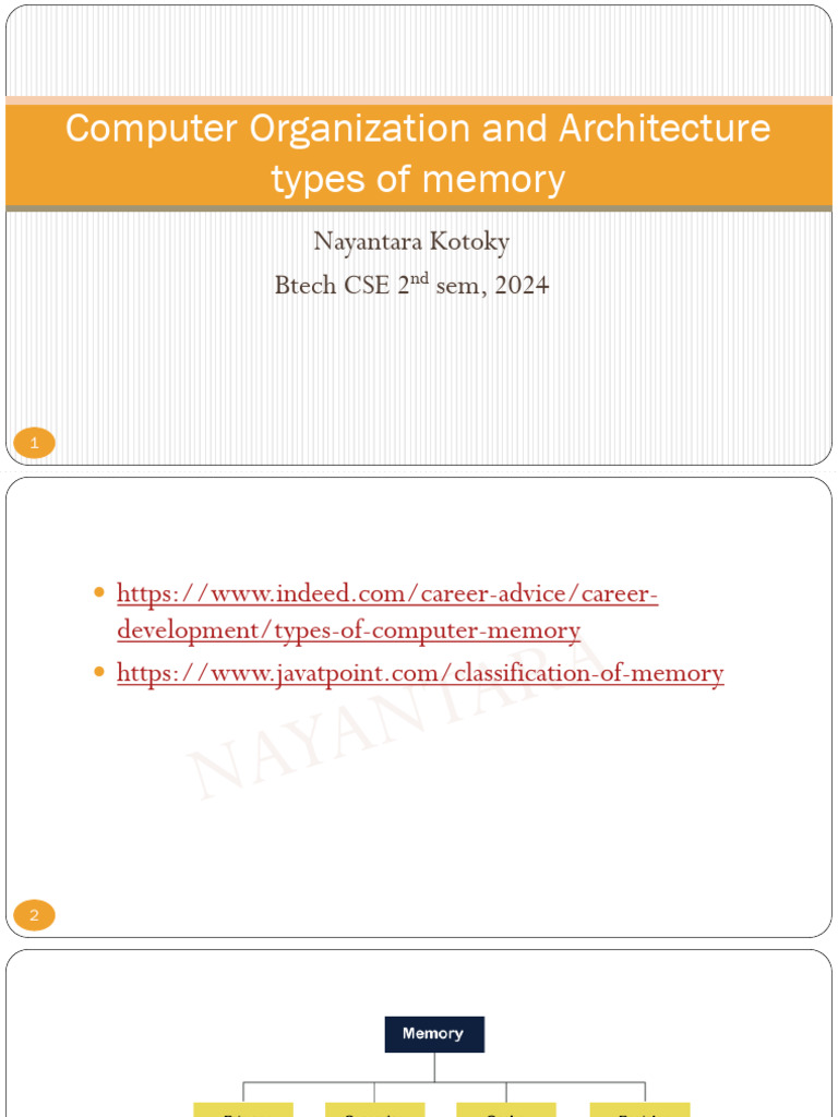 COA Memory Types Shared | PDF