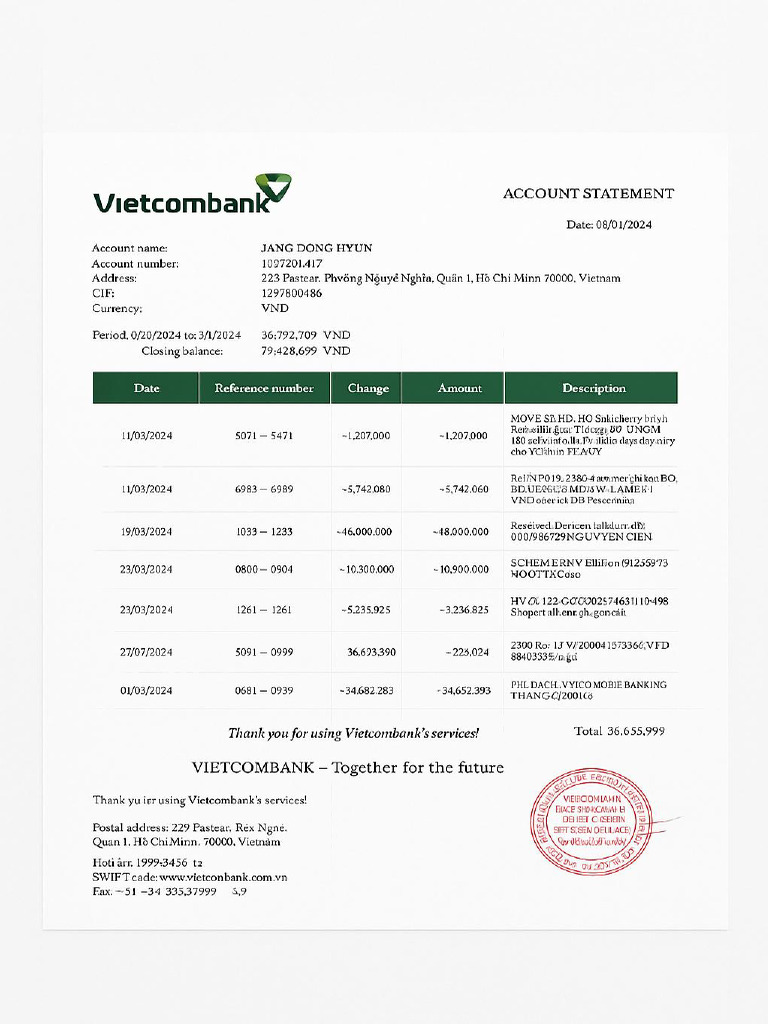 Vietcombank Statement | PDF