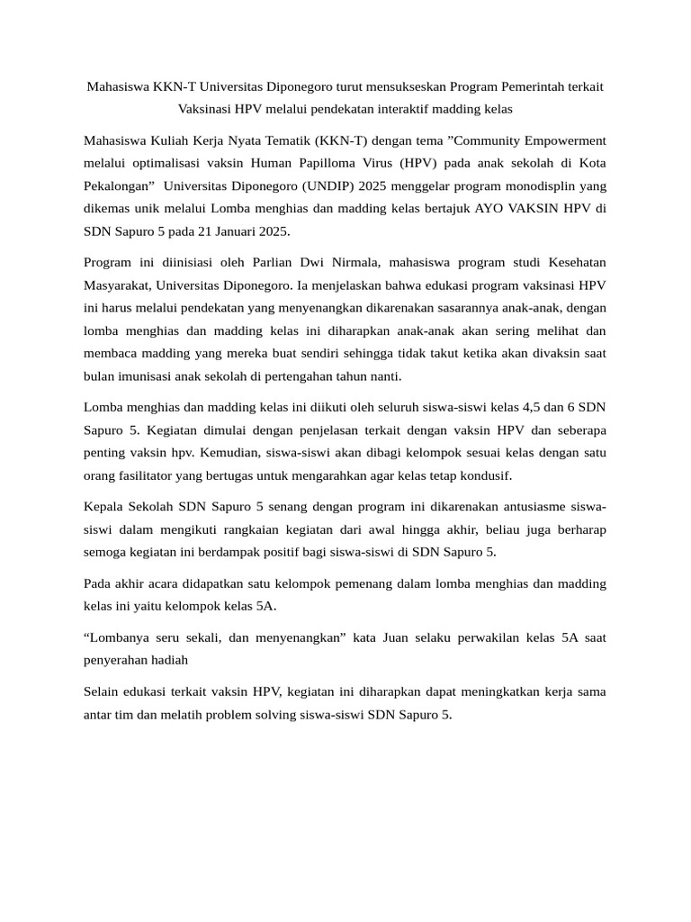 Reportase Lomba Mading | PDF