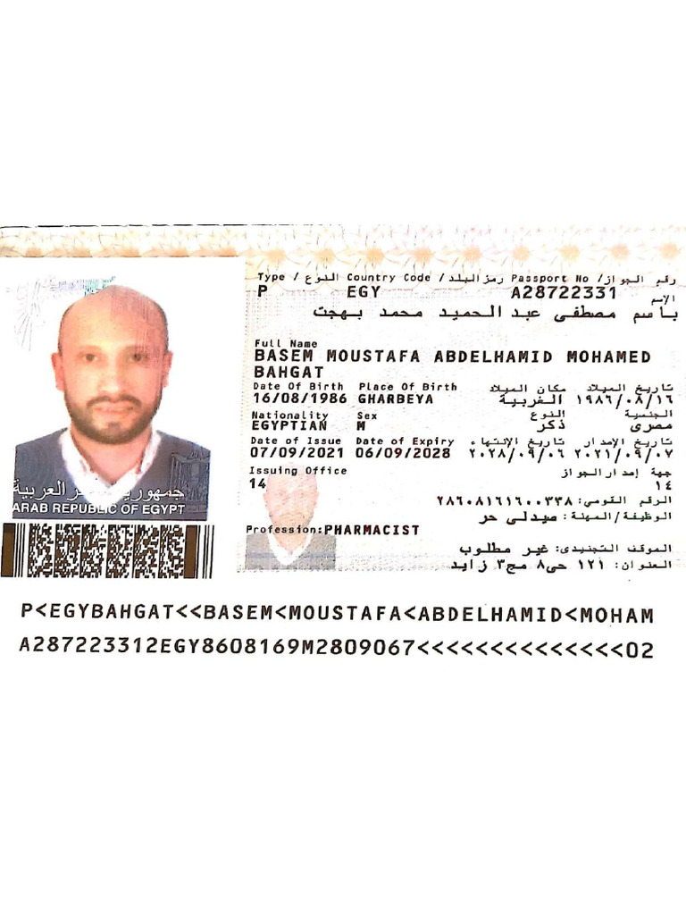 Bassem Bahgat Passport | PDF