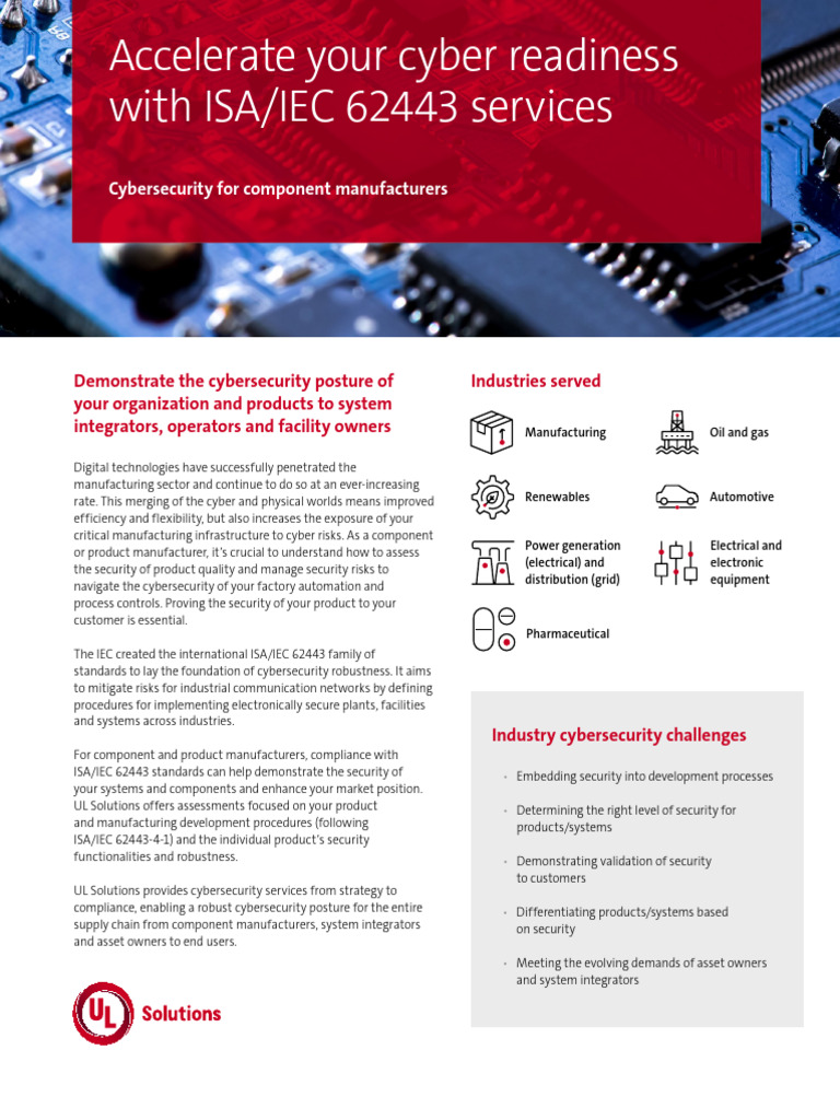 ISA IEC 62443 Manufacturers Infosheet | PDF