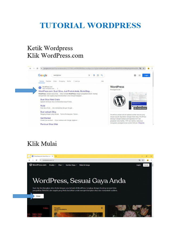 Panduan Lengkap Membuat Situs WordPress | PDF