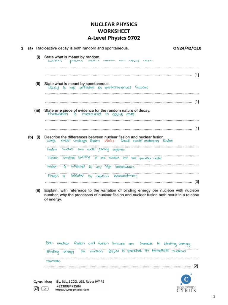 PWC Nuclear Physics Ws Updated | PDF