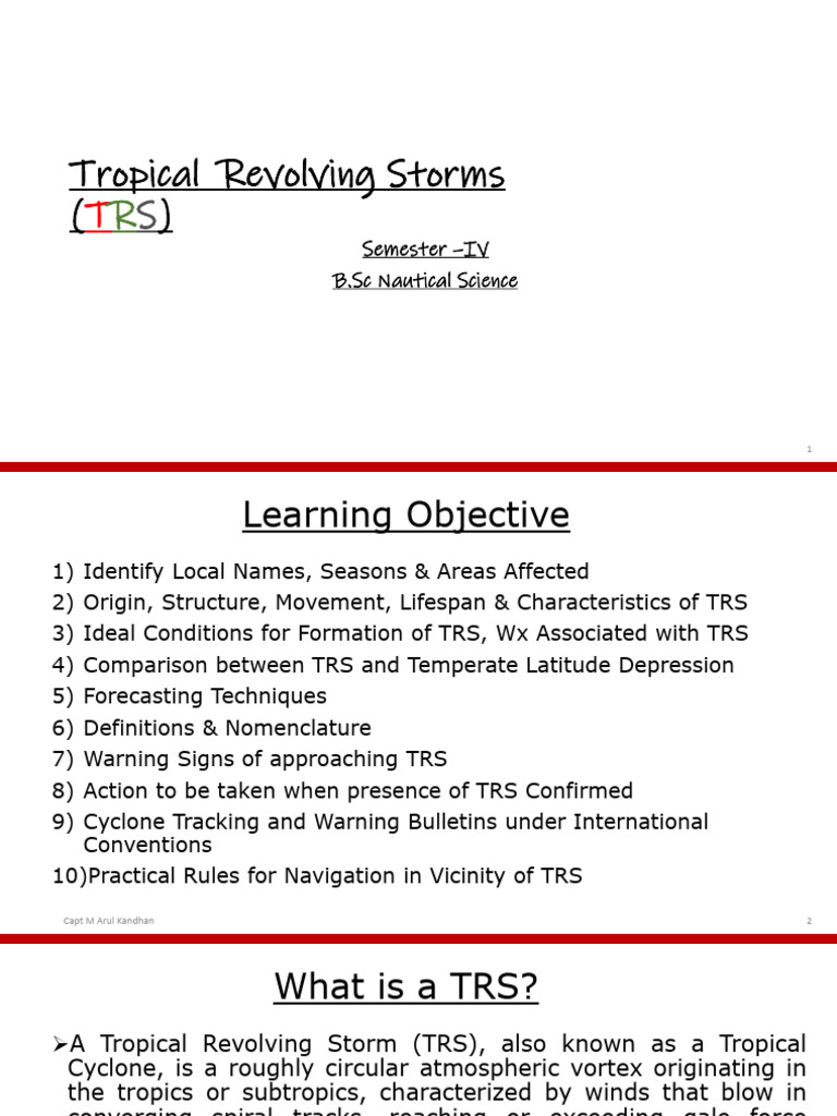6 Tropical Revolving Storms TRS | PDF | Tropical Cyclones | Eye (Cyclone)