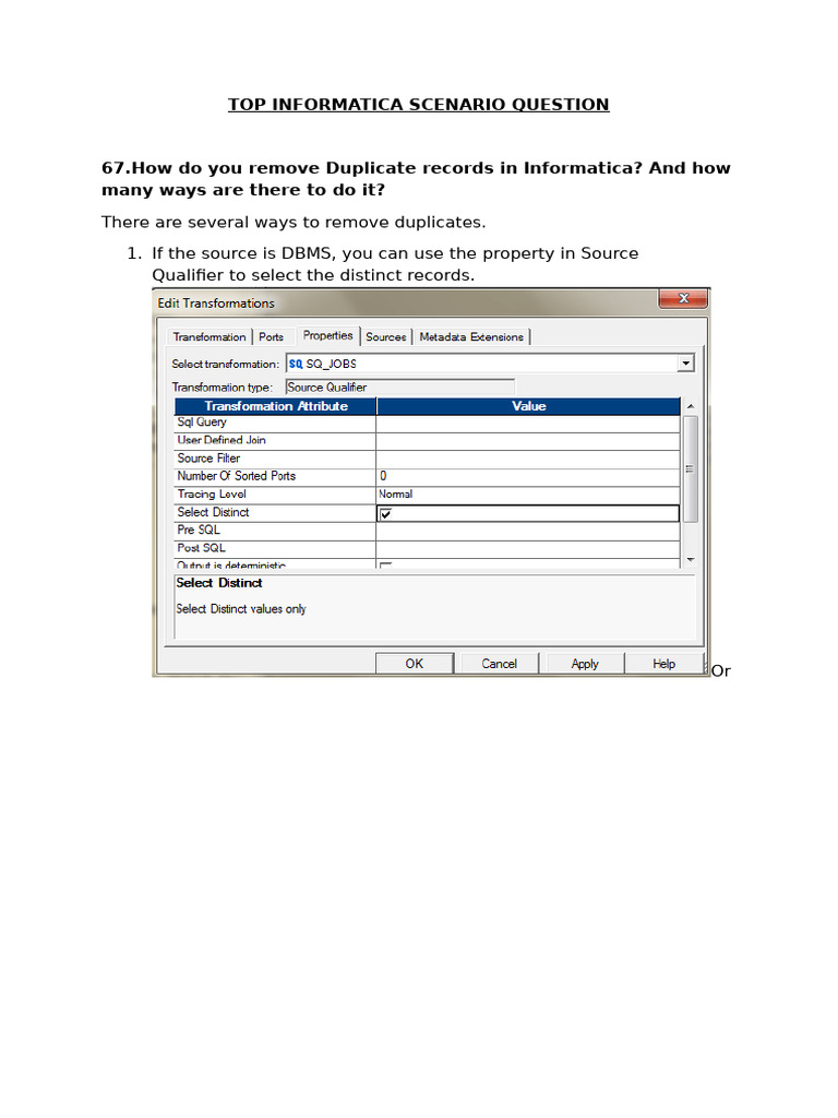 Top Informatica Scenario Question | PDF | Filename | Parameter (Computer Programming)