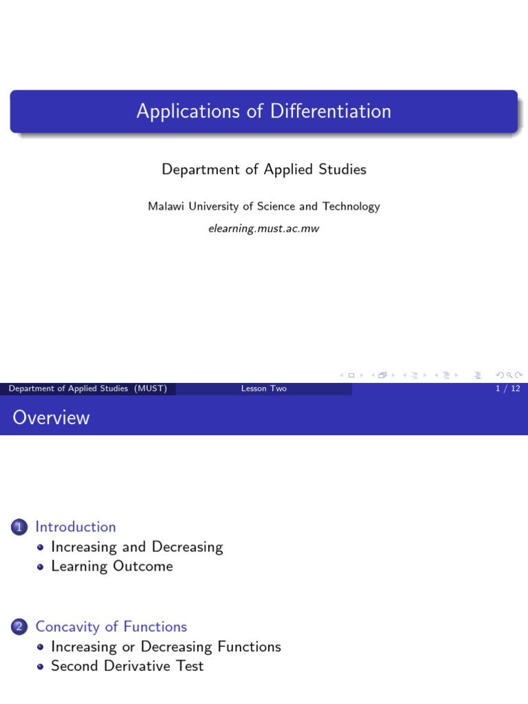 Application of Differention Lesson 3 | PDF | Derivative | Gradient