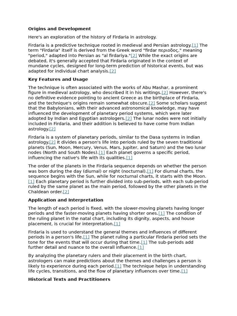 Origins and Development of Firdaria | PDF | Astrology | Planets