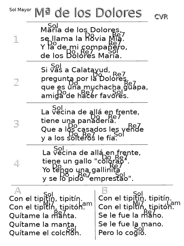 Canción sobre María de los Dolores | PDF