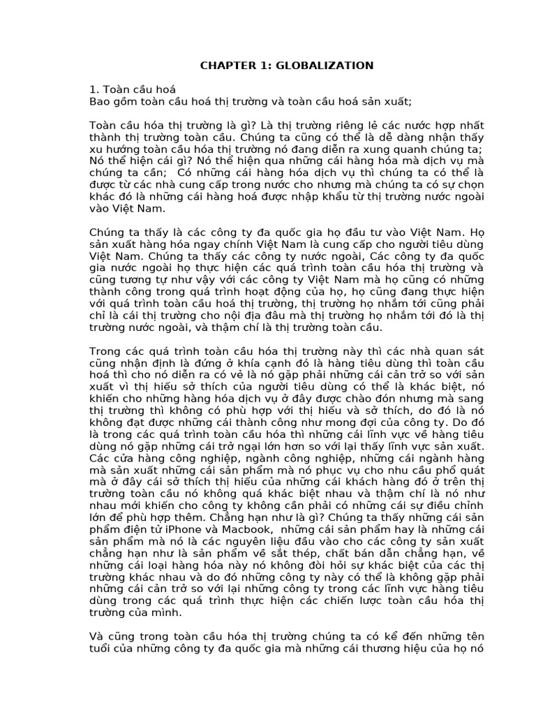 Lecture Note-Chap 1 - Globalization | PDF