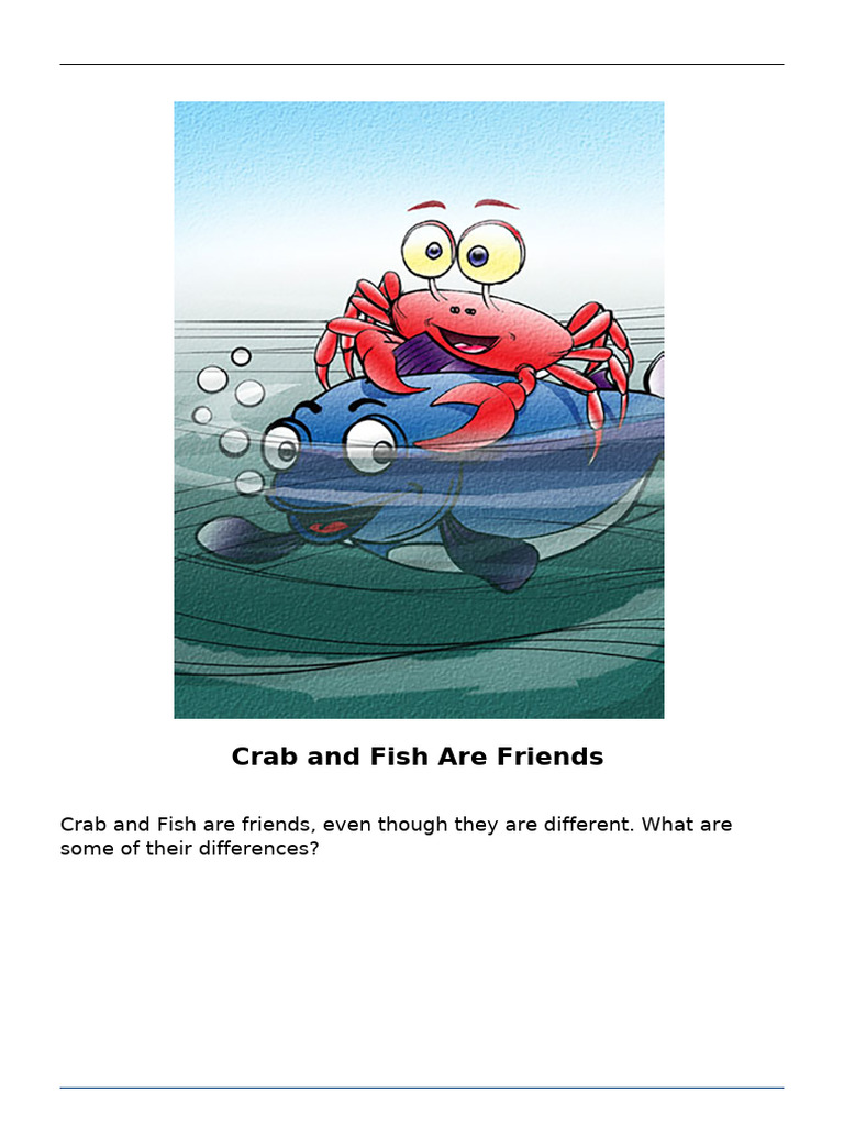 Crab and Fish Friendship Story | PDF