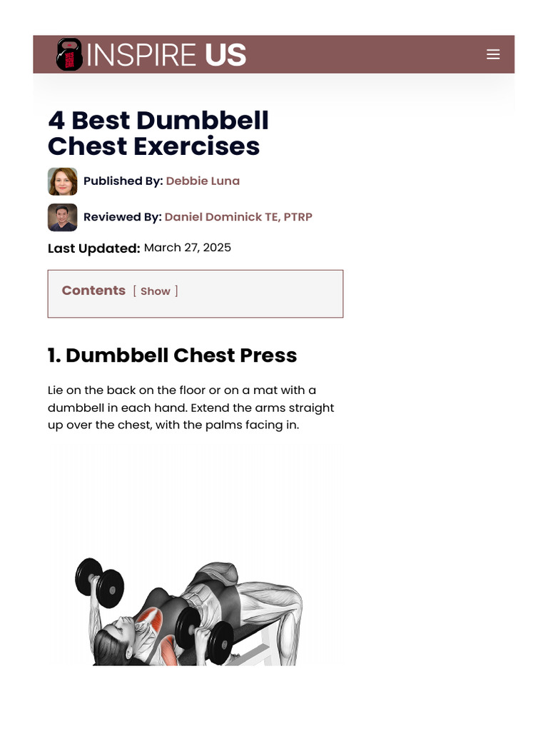 4 Best Dumbbell Chest Exercises - Inspire US | PDF | Strength Training ...