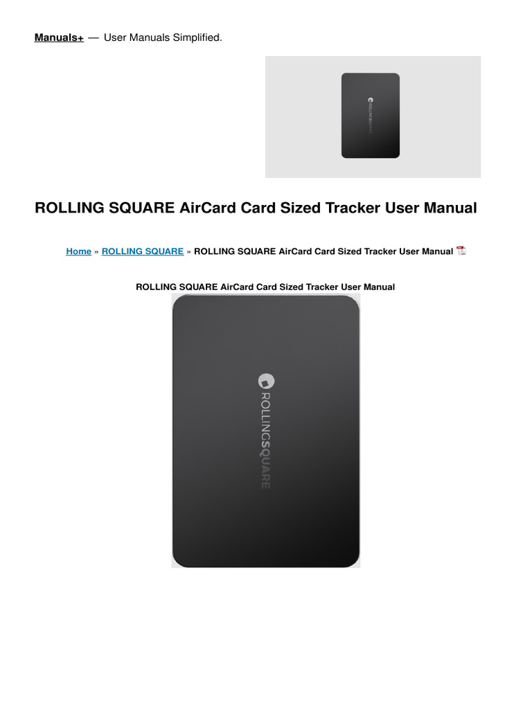 Aircard Card Sized Tracker Manual | PDF | Ios | Electromagnetic ...