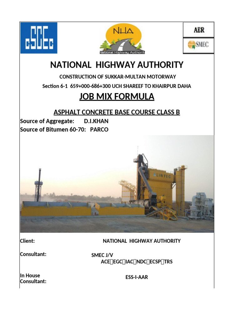 Asphalt Concrete Base Course Mix Design - Class-B | PDF | Construction ...