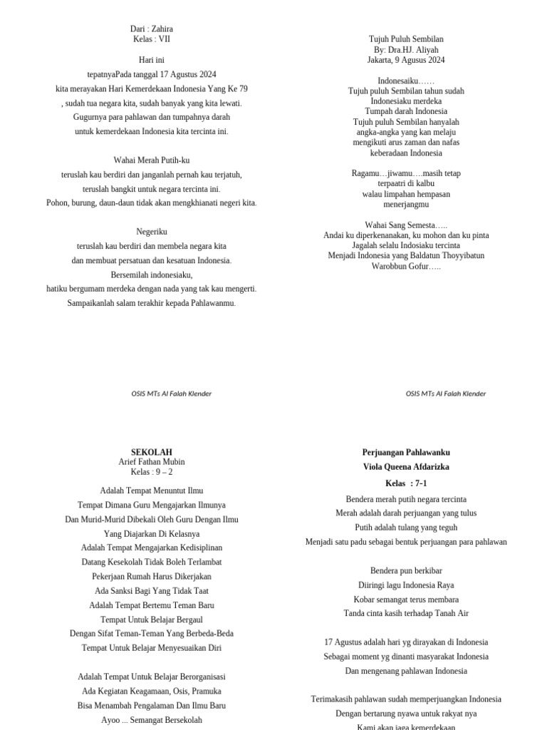 Puisi Mts Al Falah | PDF