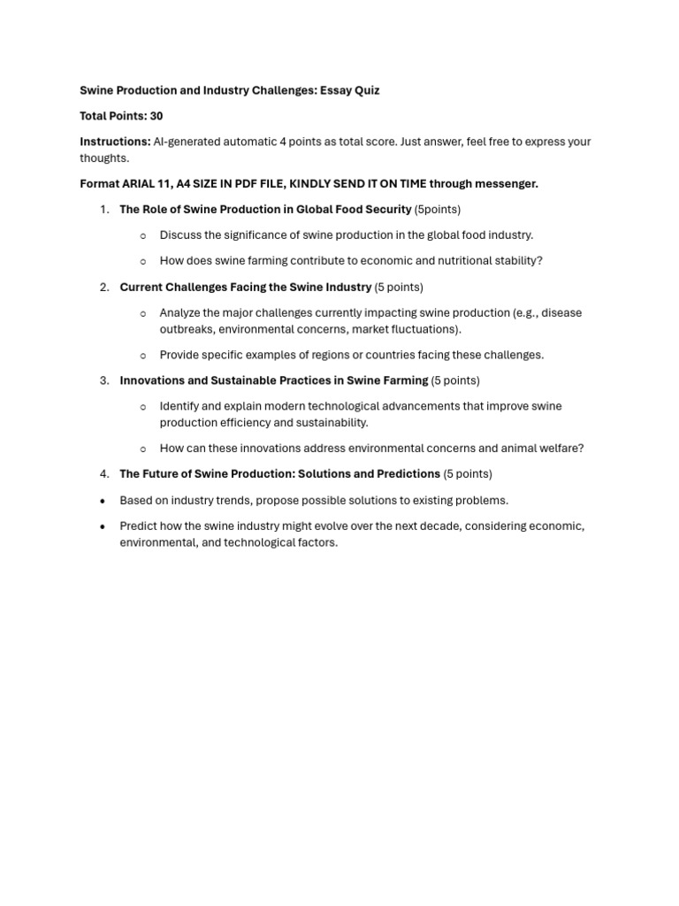 Swine Quiz 2025 | PDF