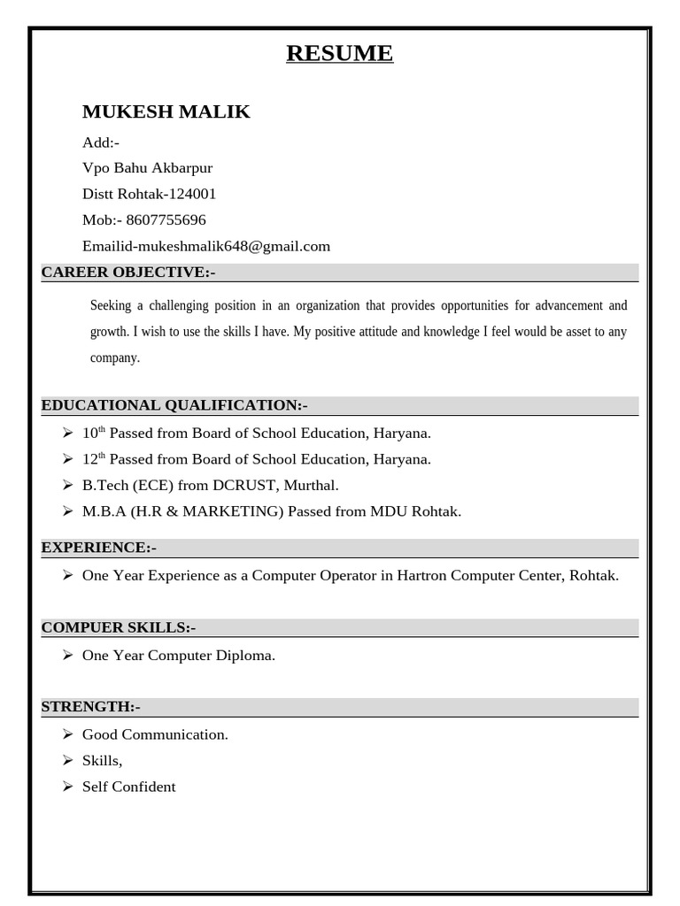 Mukesh Resume | PDF