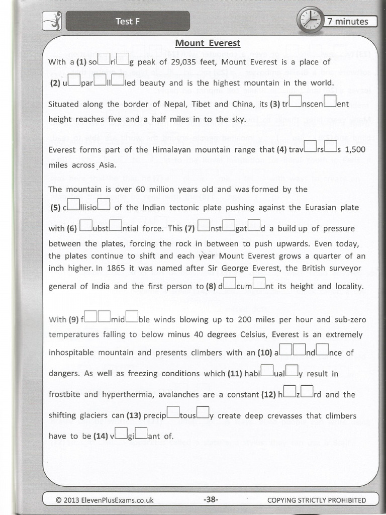 Cloze Tests Book1 Part 2 30 39 | PDF