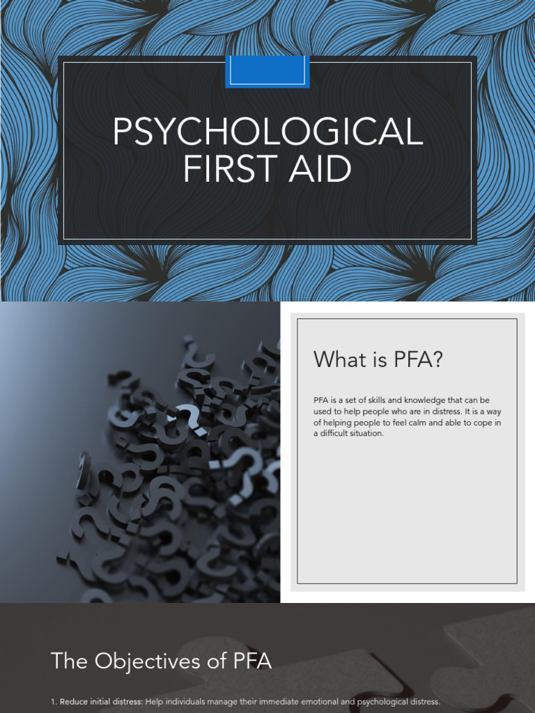 Psychological First Aid Guide | PDF | Stress (Biology) | Emotions