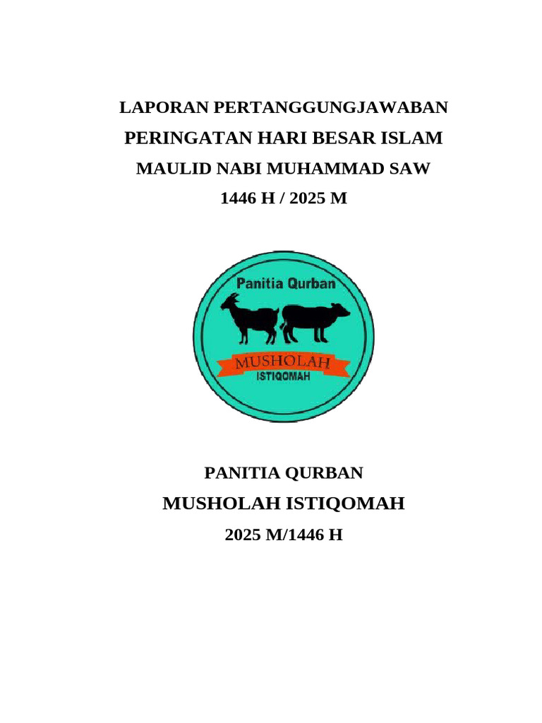 Laporan Pertanggungjawaban Qurban | PDF