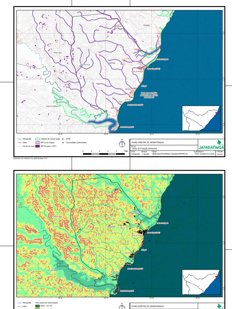 Mapa do Plano Diretor de Japaratinga | PDF | Geociências | Ambiente natural
