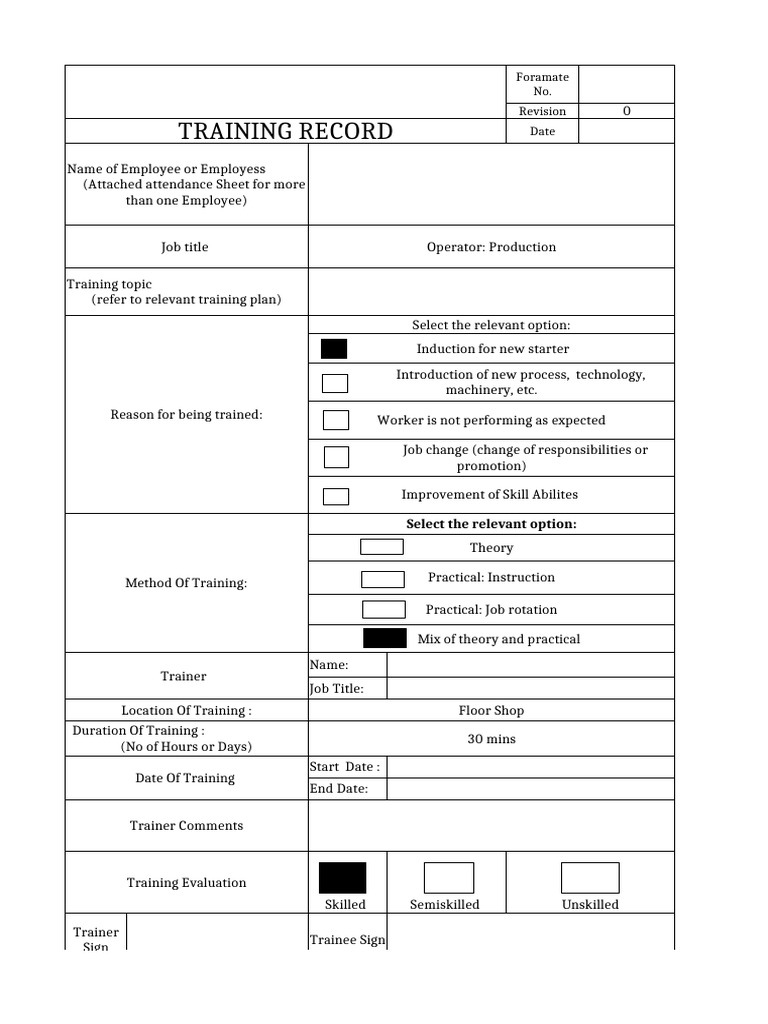 Training Record | PDF