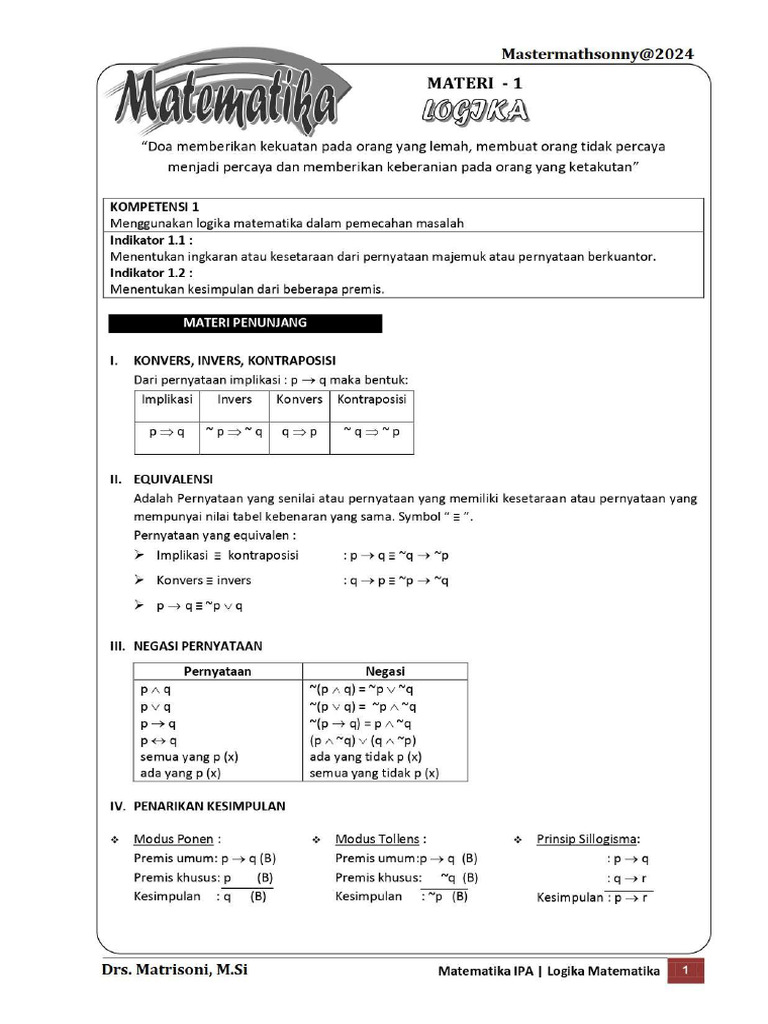 MODUL Logika Matematika | PDF