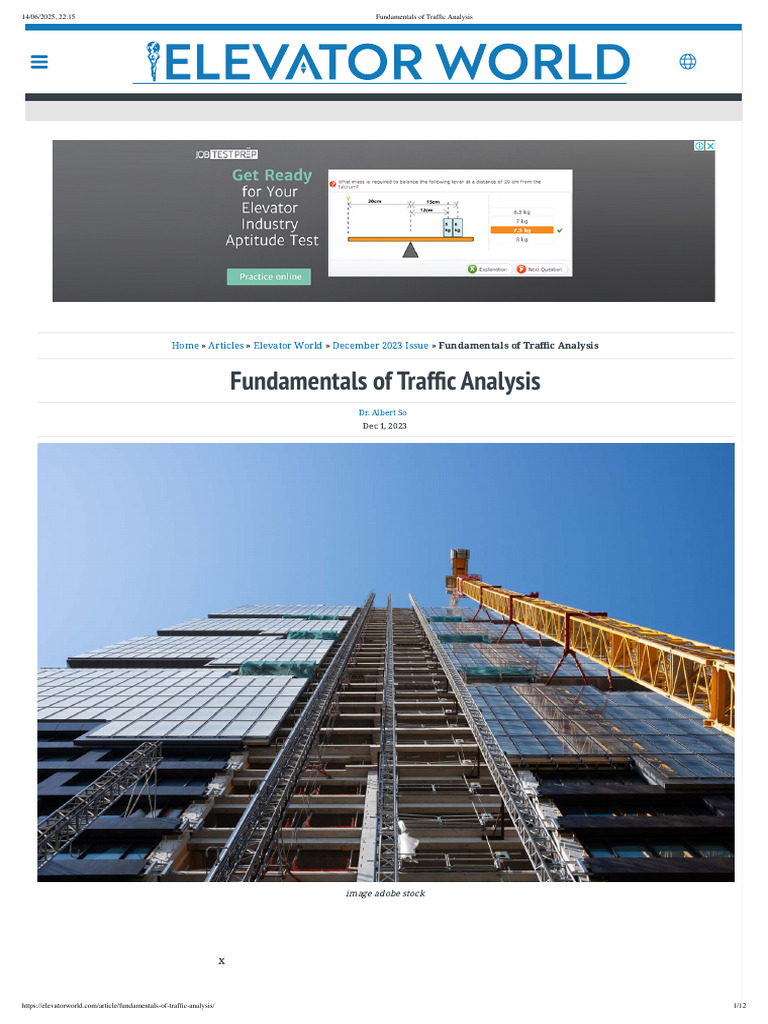 Fundamentals of Traffic Analysis | PDF | Elevator | Acceleration