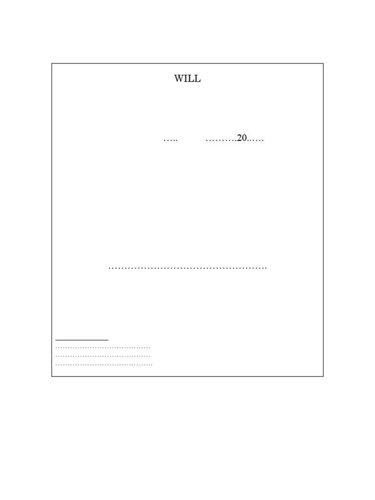Sample Last Will and Testament Template | PDF | Will And Testament ...