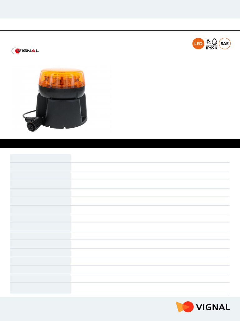 Vignal Data Sheet Beacons Atlas Led 212740 | PDF