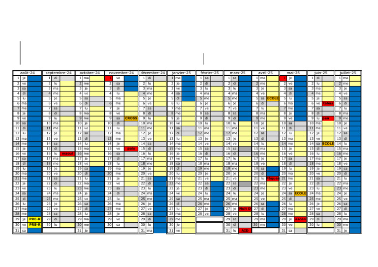 Calendrier Scolaire 2024-2025 LFBP | PDF