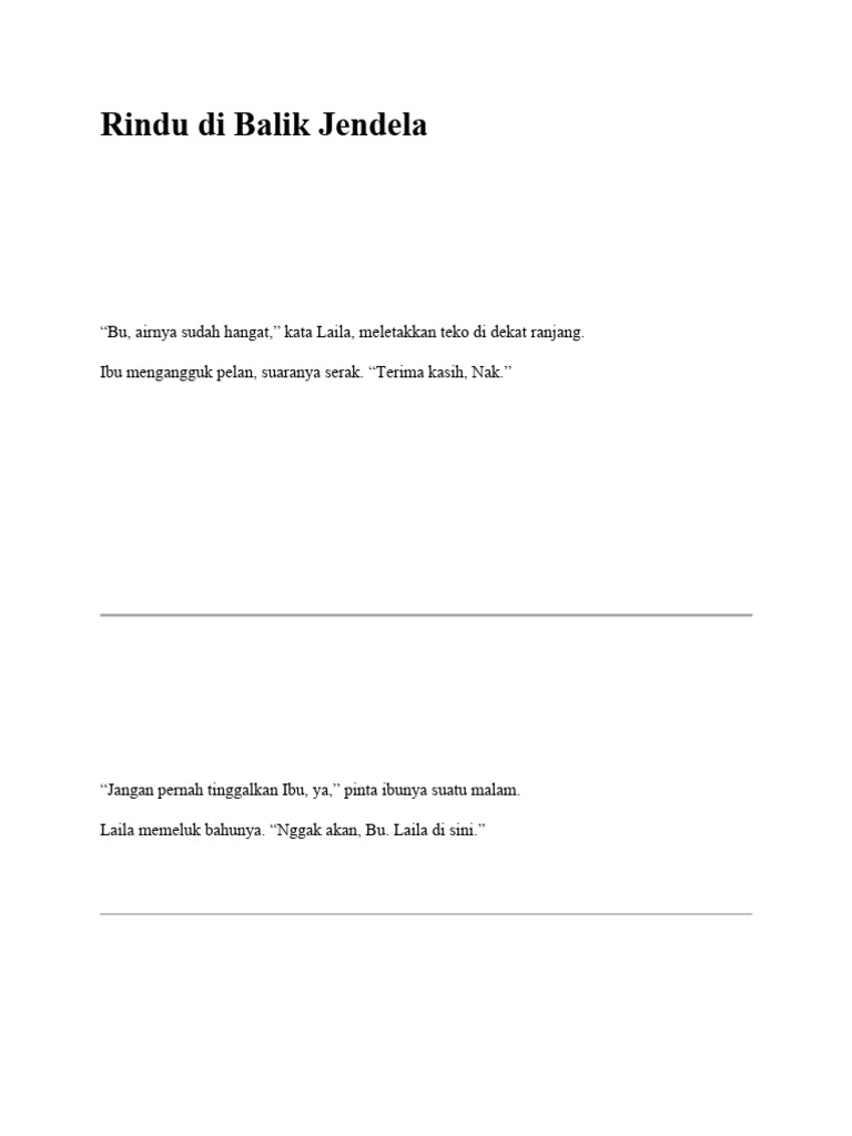 Rindu Di Balik Jendela | PDF