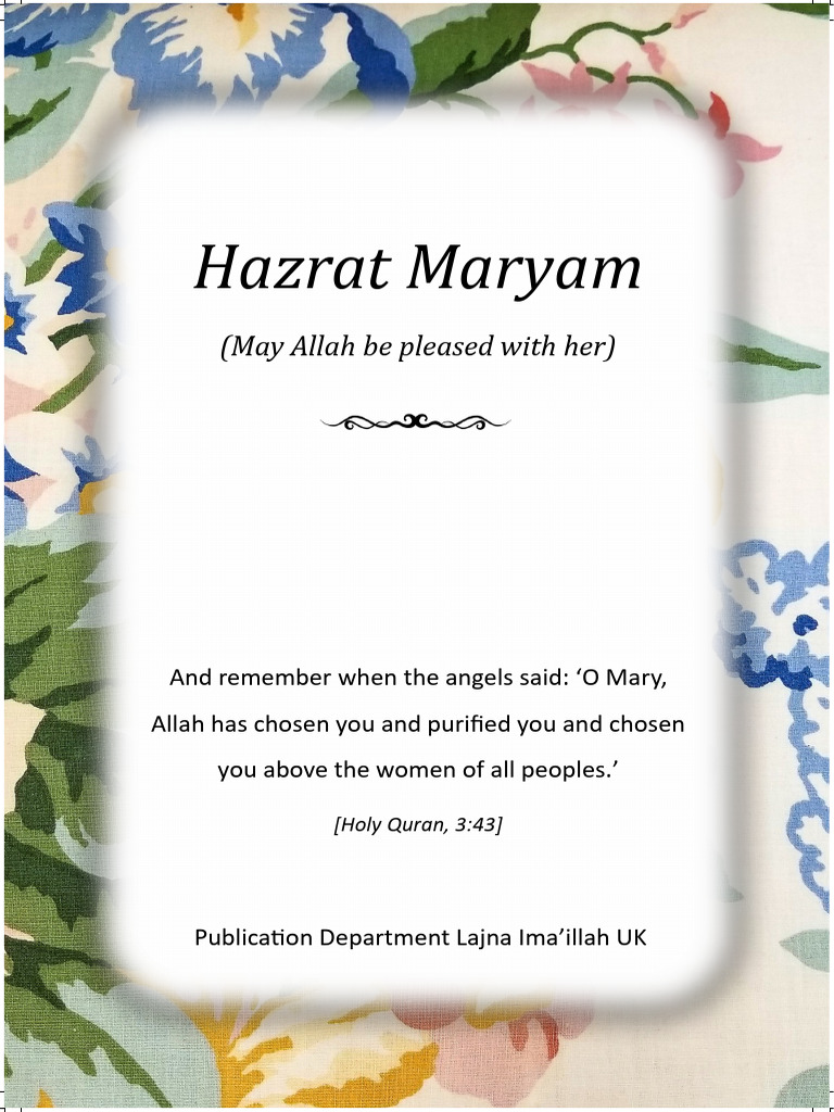 Publications Hazrat Maryam | PDF | Mary, Mother Of Jesus | Religious ...