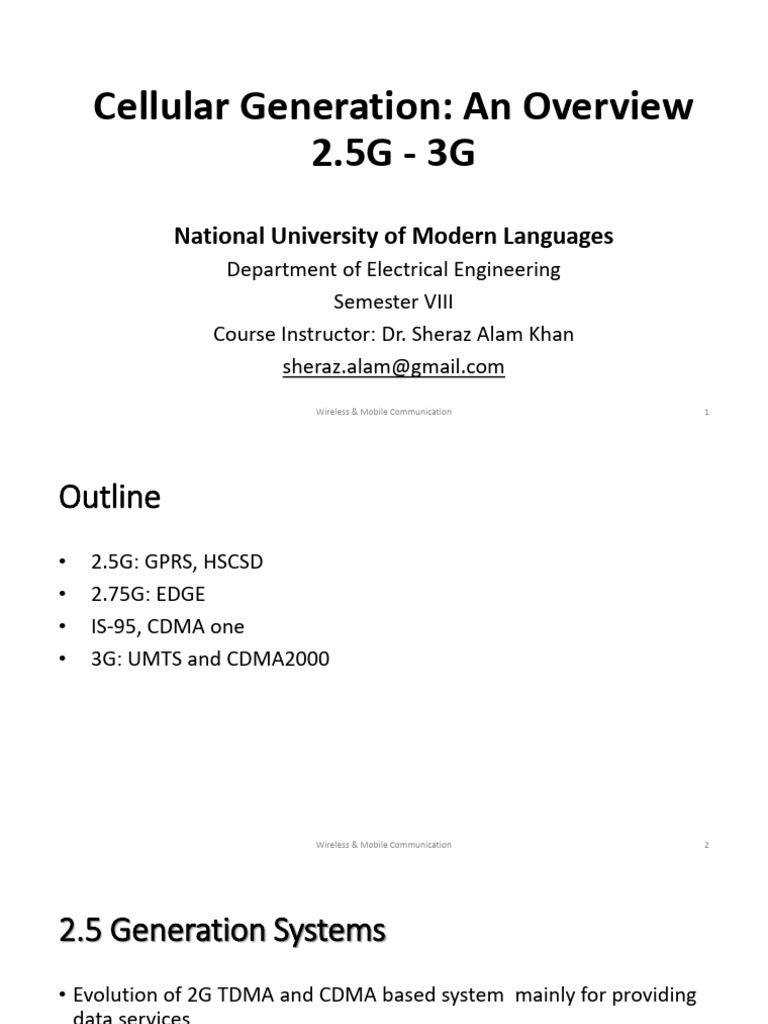 Lec 10 - An Overview of Cellular Generations Network Architecture - 2 ...