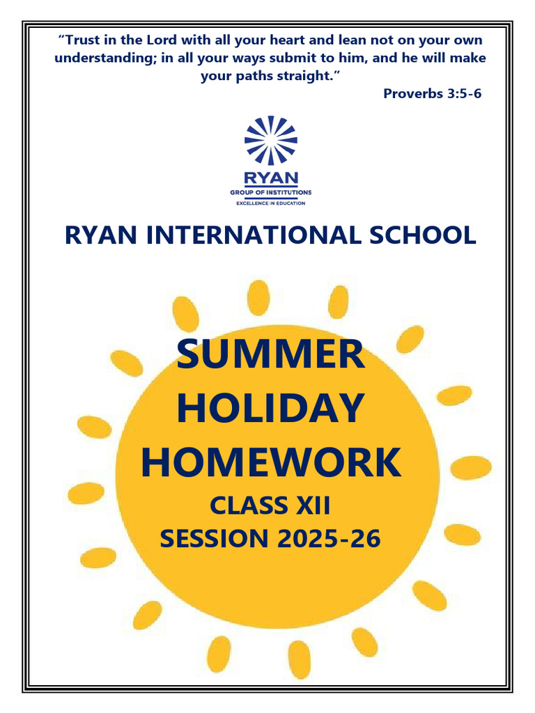 Class-XII Summer HHW (2025-2026) | PDF | Diffraction | Optics