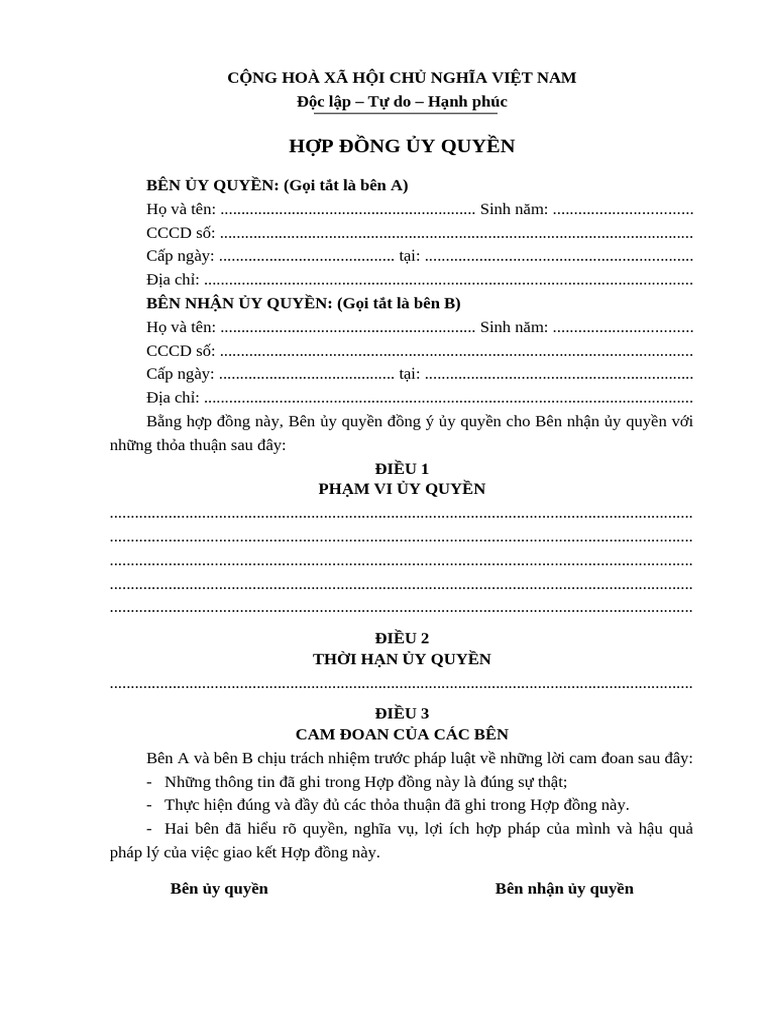 Hop Dong Uy Quyen | PDF