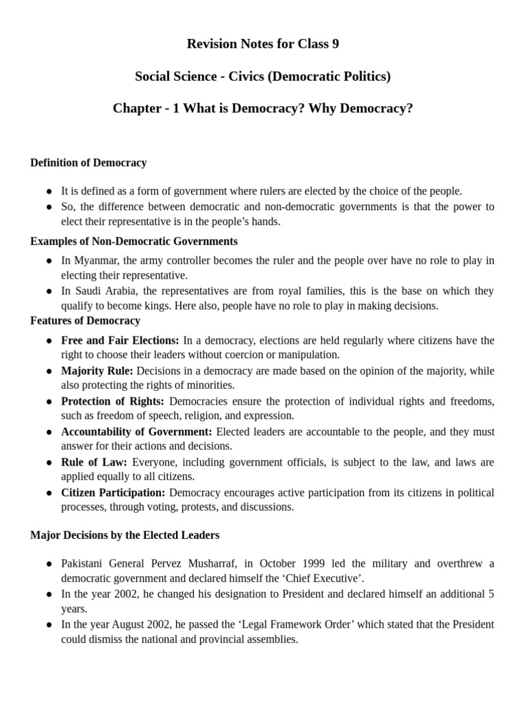 Understanding Democracy in Class 9 | PDF | Democracy | Political Ideologies