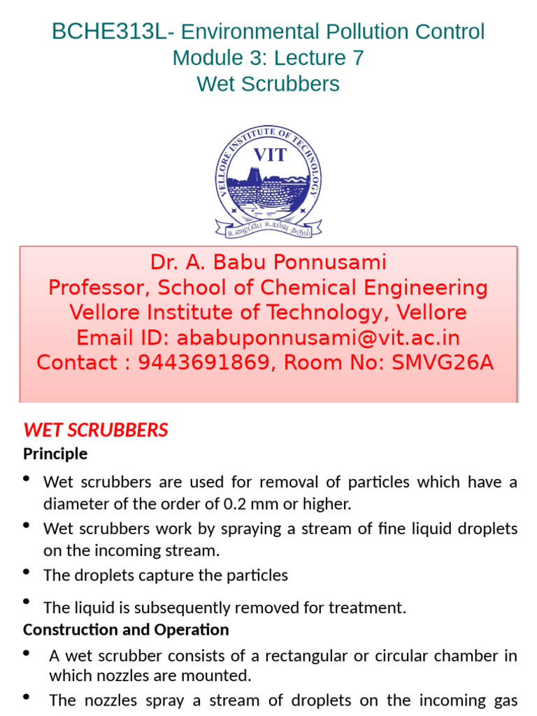 Lecture 7 (Wet Scrubber) | PDF | Industrial Equipment | Transparent Materials