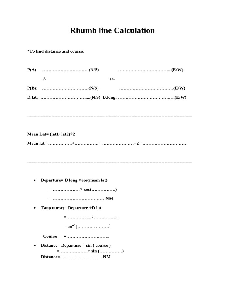 Rhumb Line | PDF