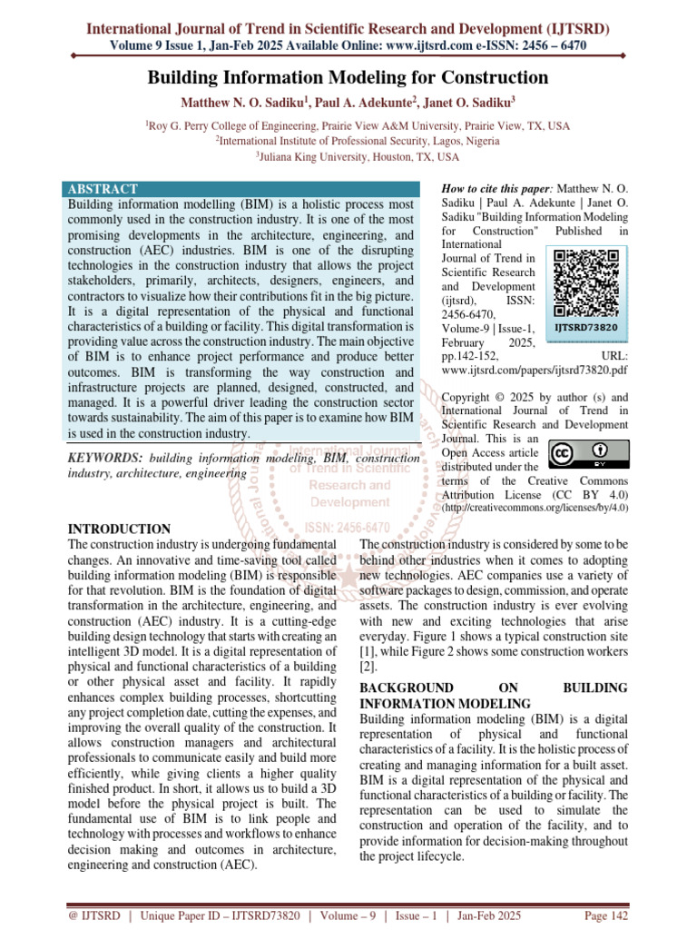 Building Information Modeling For Construction | PDF | Building Information Modeling
