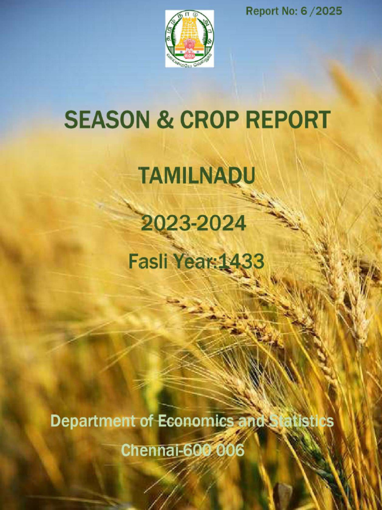 Tamil Nadu Season & Crop Report 2023-24 | PDF | Agriculture | Cereals