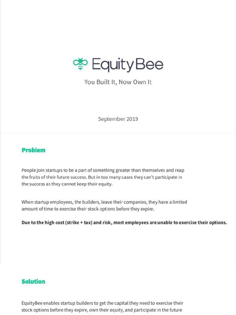 EquityBee Pitch Deck | PDF