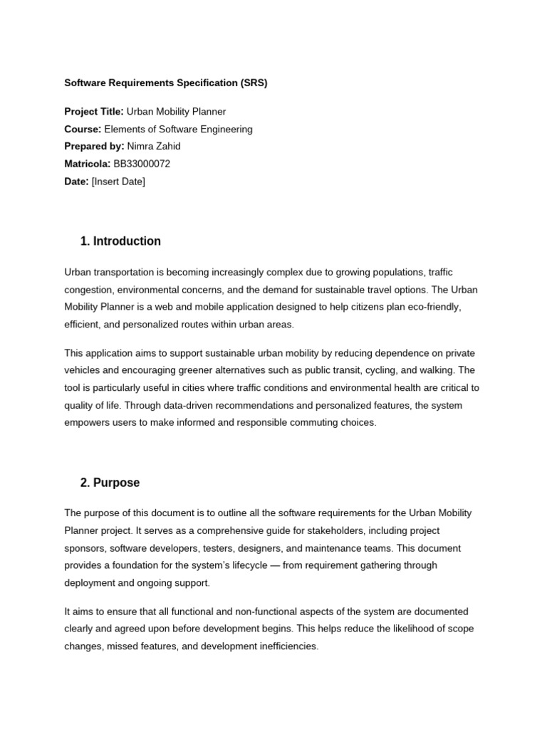 Software Requirements Specification (SRS) | PDF | Public Transport | User Interface
