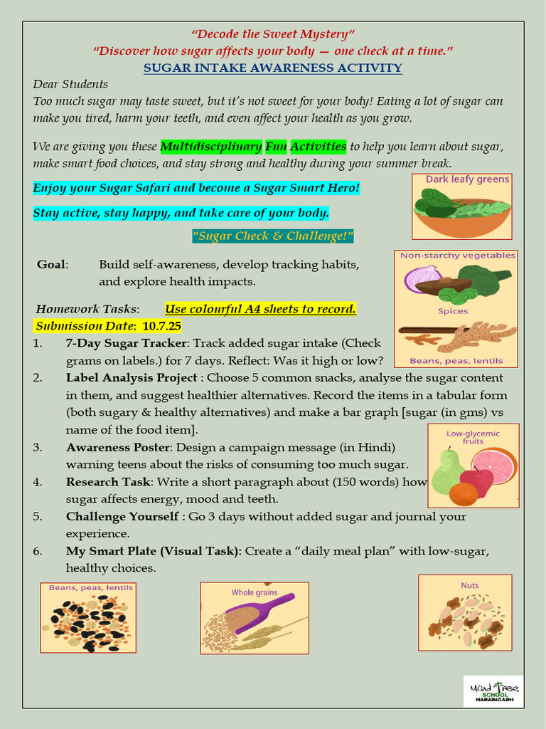 Sugar Awareness Activities for Students | PDF