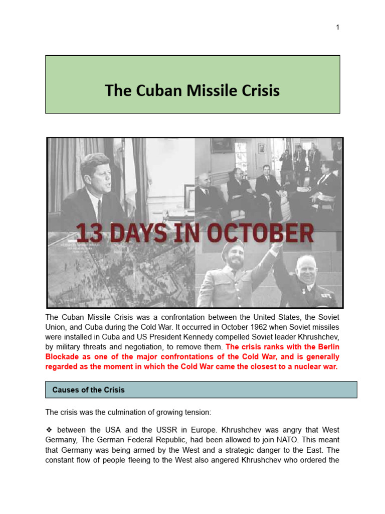 The Cuban Missile Crisis 2025 | PDF | Cuban Missile Crisis | Fidel Castro